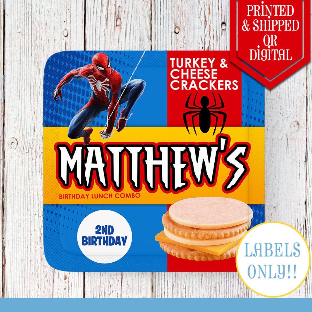 Spiderman Lunch Combo Label - Custom Lunch Label - Spiderman Party ...