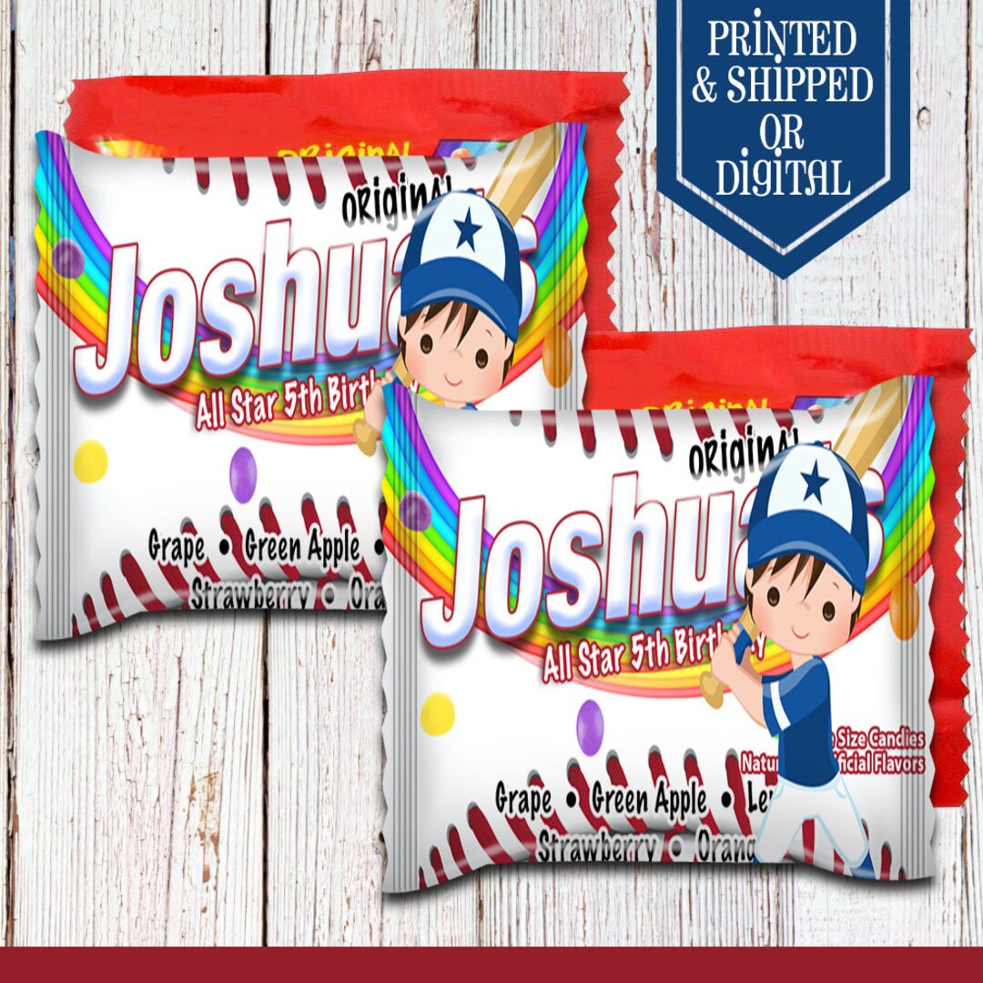 Baseball Boy Mini Rainbow Candies - Candy Label - Baseball Party ...