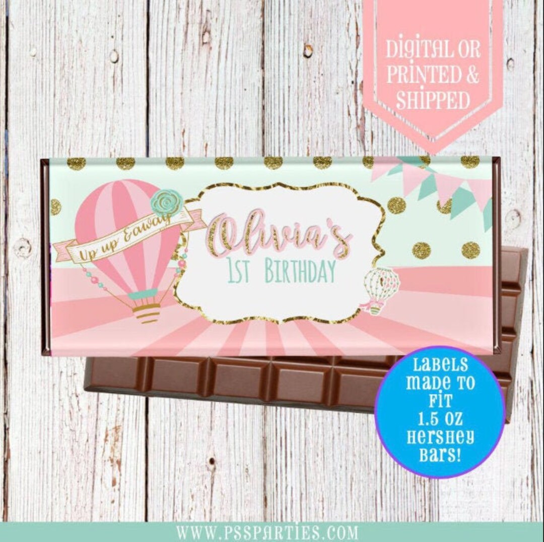 Hot Air Balloon Candy Bar - Candy Labels - Hot Air Balloon Party - Air ...