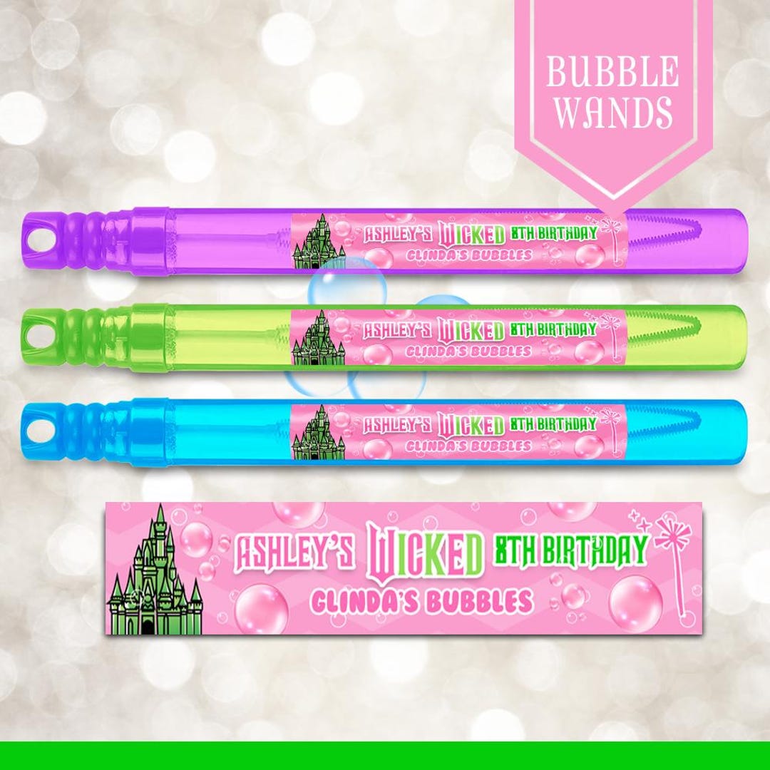 Wicked Bubble Wand Labels - Wicked Bubble Favors - Wicked Party ...