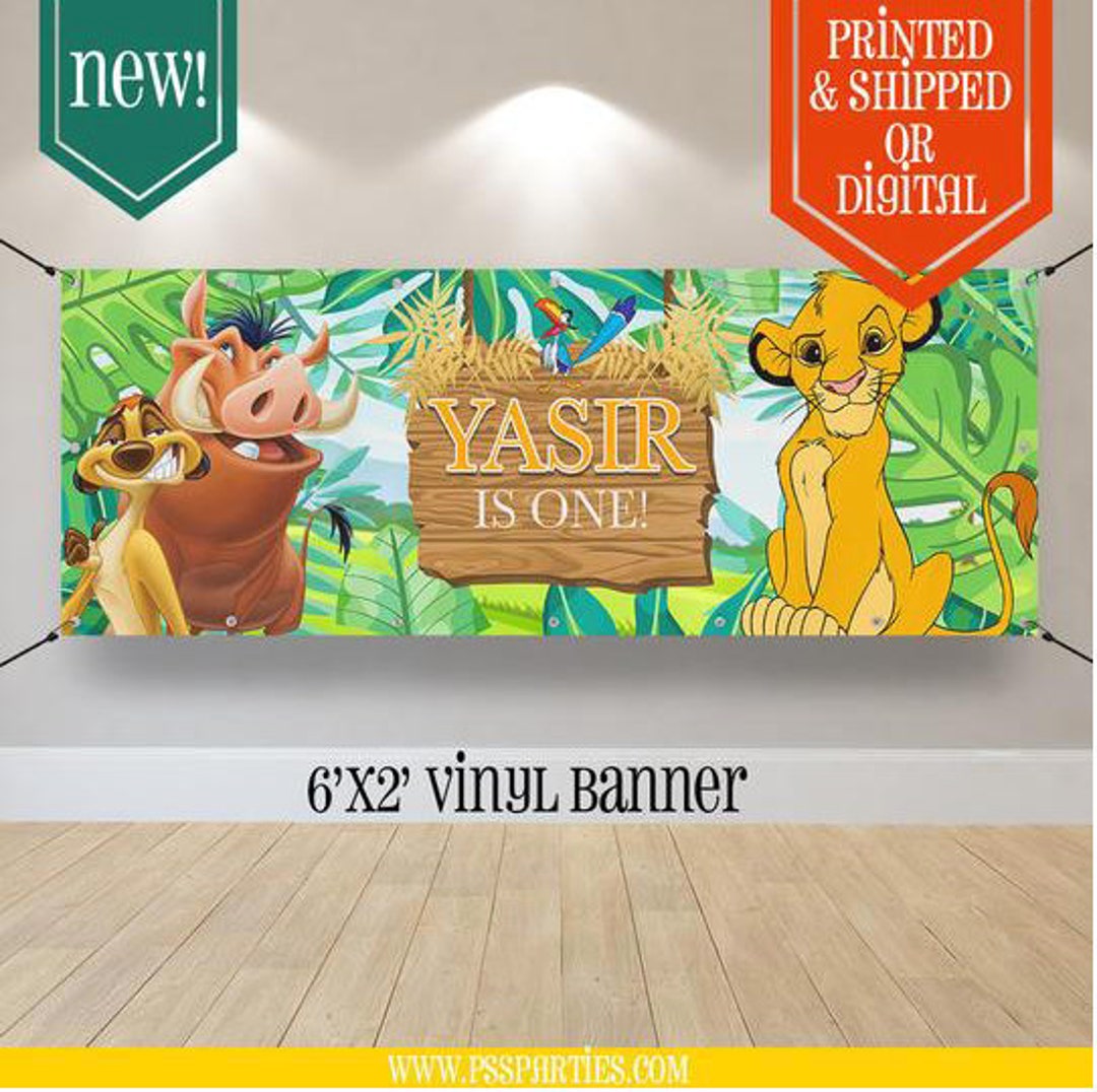 Lion King Birthday Banner - Birthday Banner - Lion King - Lion King ...