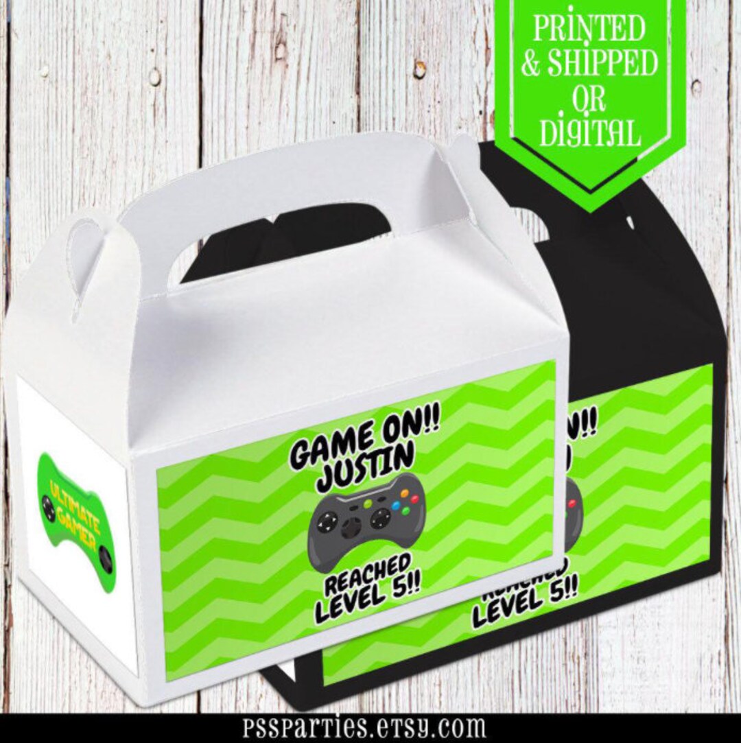 Gamer Favor Box - Gable Box - Gamer Party - Gamer Birthday - Birthday ...