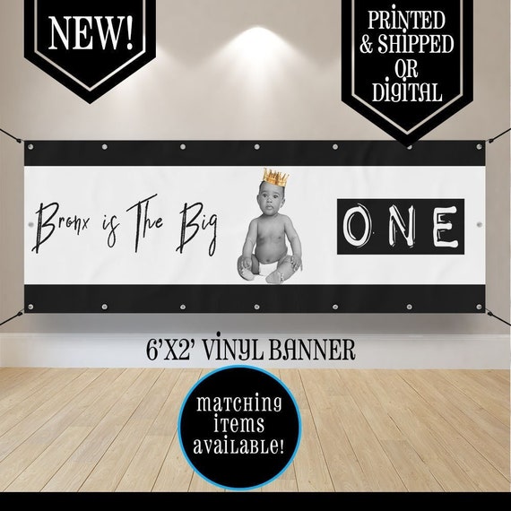 The Big One Photo Birthday Banner Birthday Sign THE BIG | Etsy