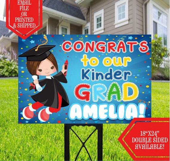 Kindergarten Grad Yard Sign Kindergarten Graduation - Etsy