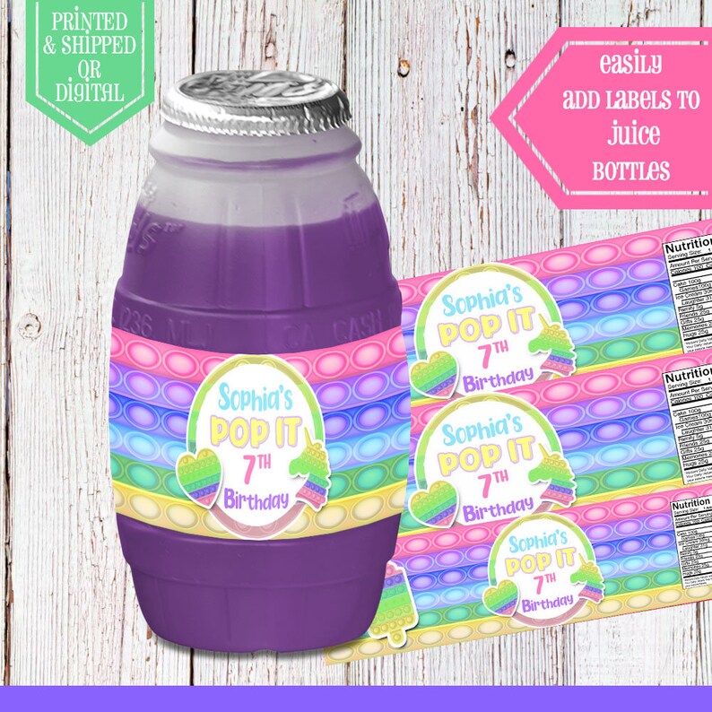 Pop It Barrel Juice Labels Barrel Juice Pop It Party Pop | Etsy