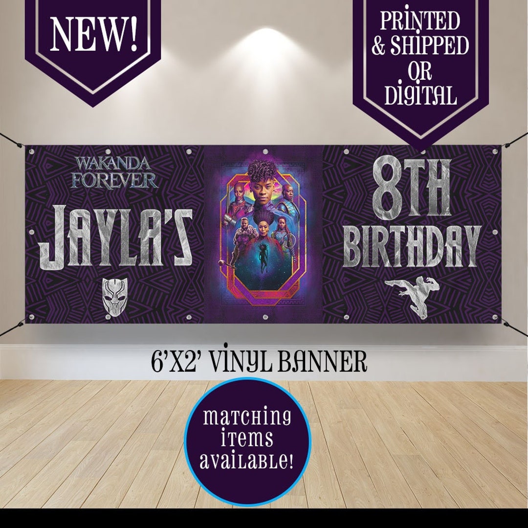 Wakanda Forever Banner Birthday Banner Wakanda Forever Party Black ...