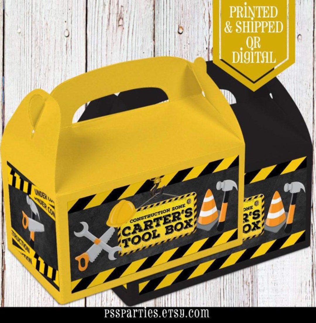 Construction Favor Box - Gable Box - Construction Party - Construction ...