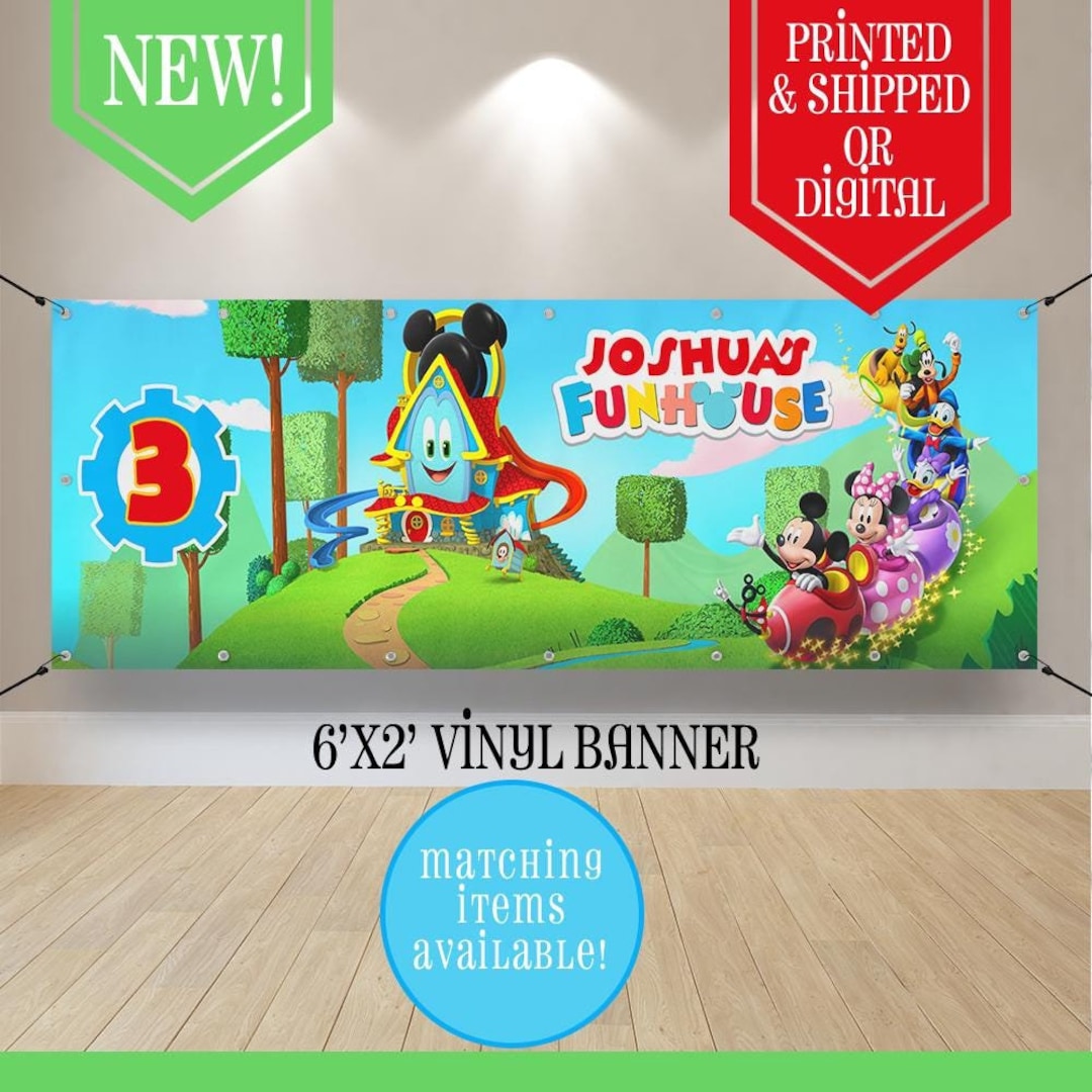 Mickey Mouse Funhouse Banner - Mickey Mouse - Mickey Mouse Birthday ...