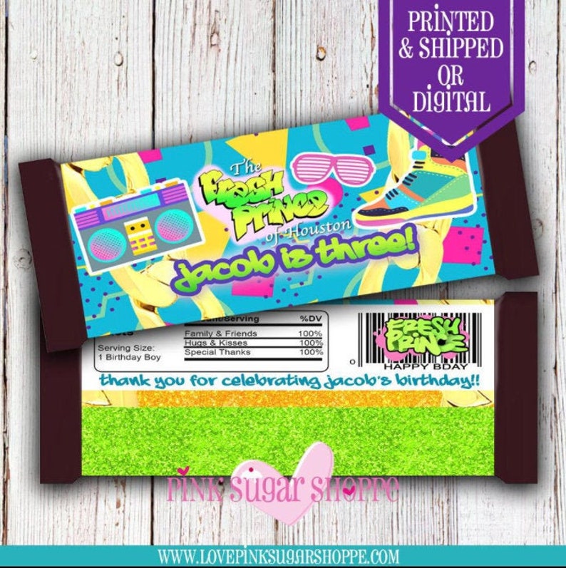 Fresh Prince Candy Bar Wrapper - Candy Bar Labels - Fresh Prince Party ...