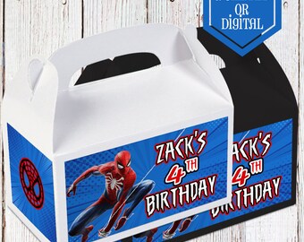 Spider Man Favor Box, Treat Box, Spiderman Theme , Box Baby Shower ...