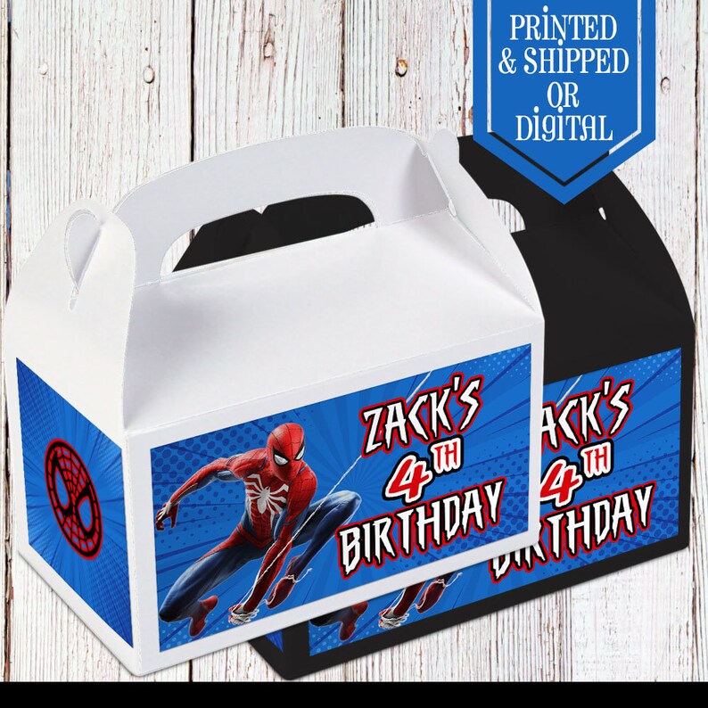 Spiderman Favor Box - Gable Box - Spiderman Party - Spiderman Birthday ...