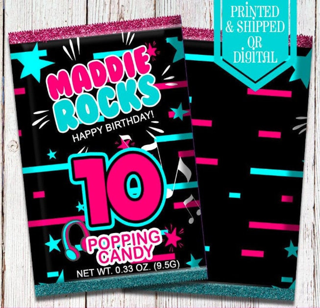 Music Party Popping Candy - Candy Labels - Music Party - Musical ...