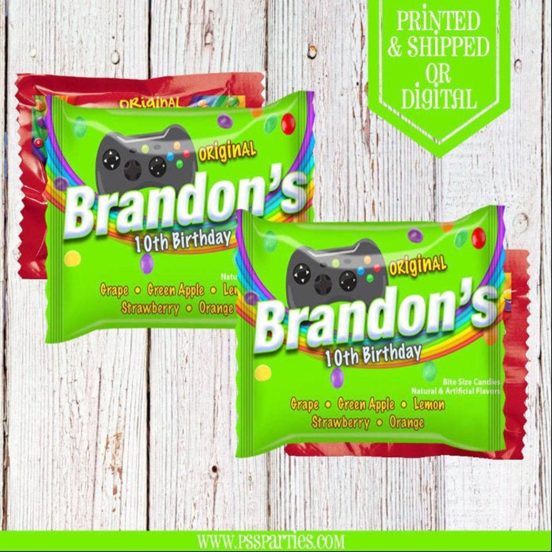 Gamer Mini Rainbow Candies - Candy Labels - Gamer Party - Gamer ...