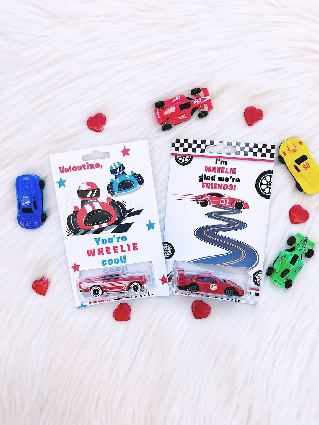 Race Car Valentines Day Card - Kids Valentine - Wheelie - Racing - Boy ...
