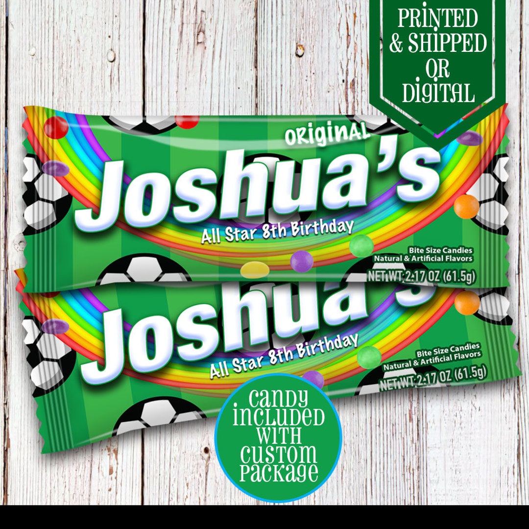 Soccer Rainbow Candies - Candy Labels - Soccer Party - Soccer Birthday ...