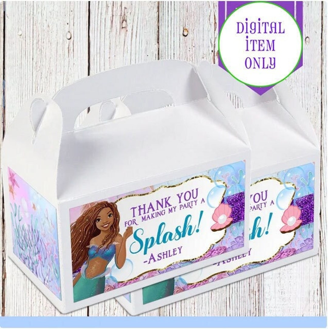 The Little Mermaid Favor Box - Gable Box - Little Mermaid Party ...