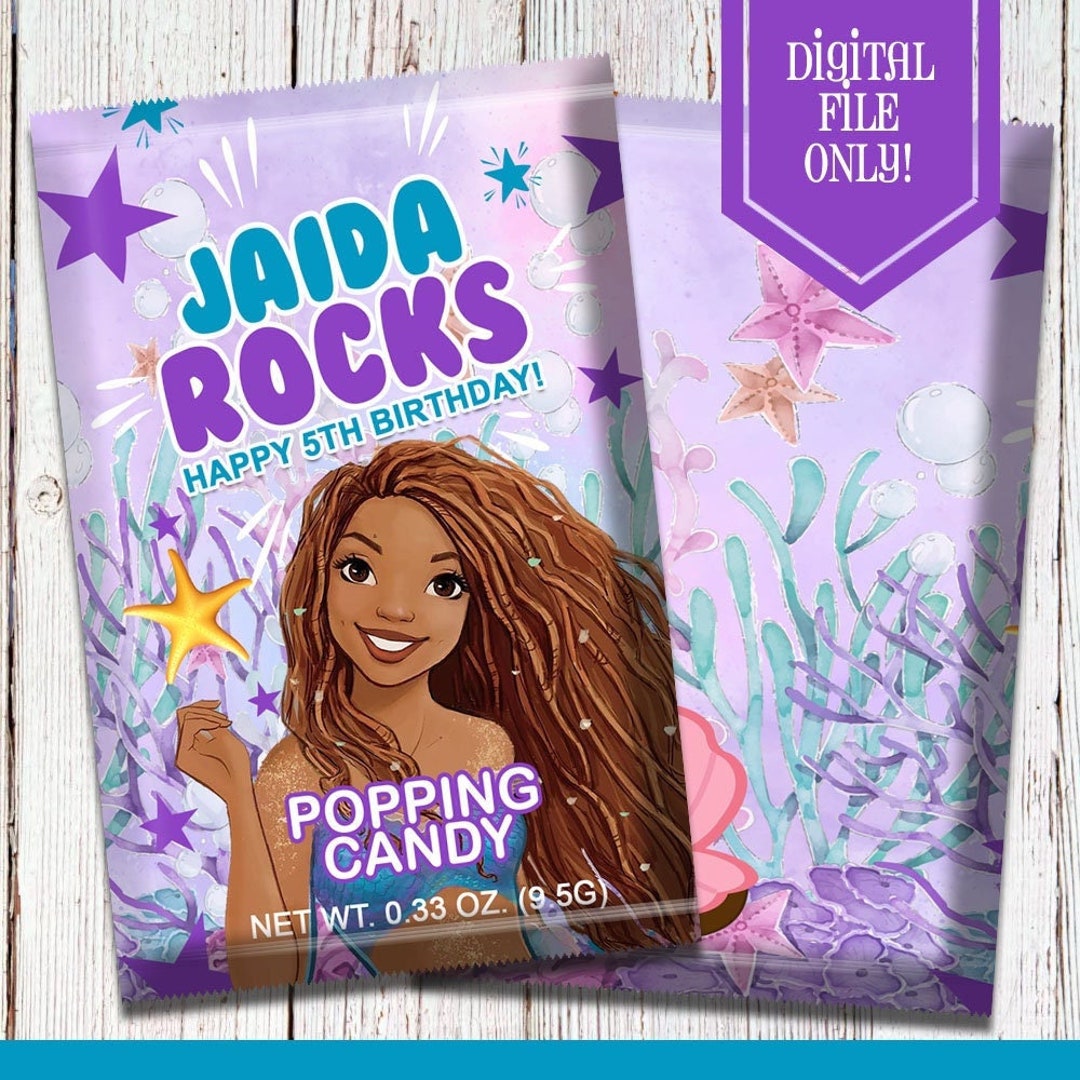 The Little Mermaid Popping Candy - Candy Labels - Little Mermaid Party ...