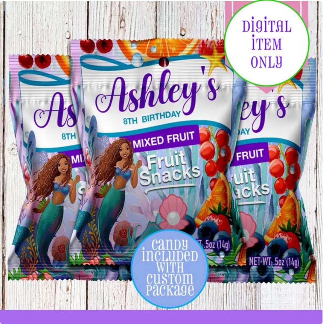 The Little Mermaid Fruit Snacks - Fruit Snacks - Little Mermaid Party ...