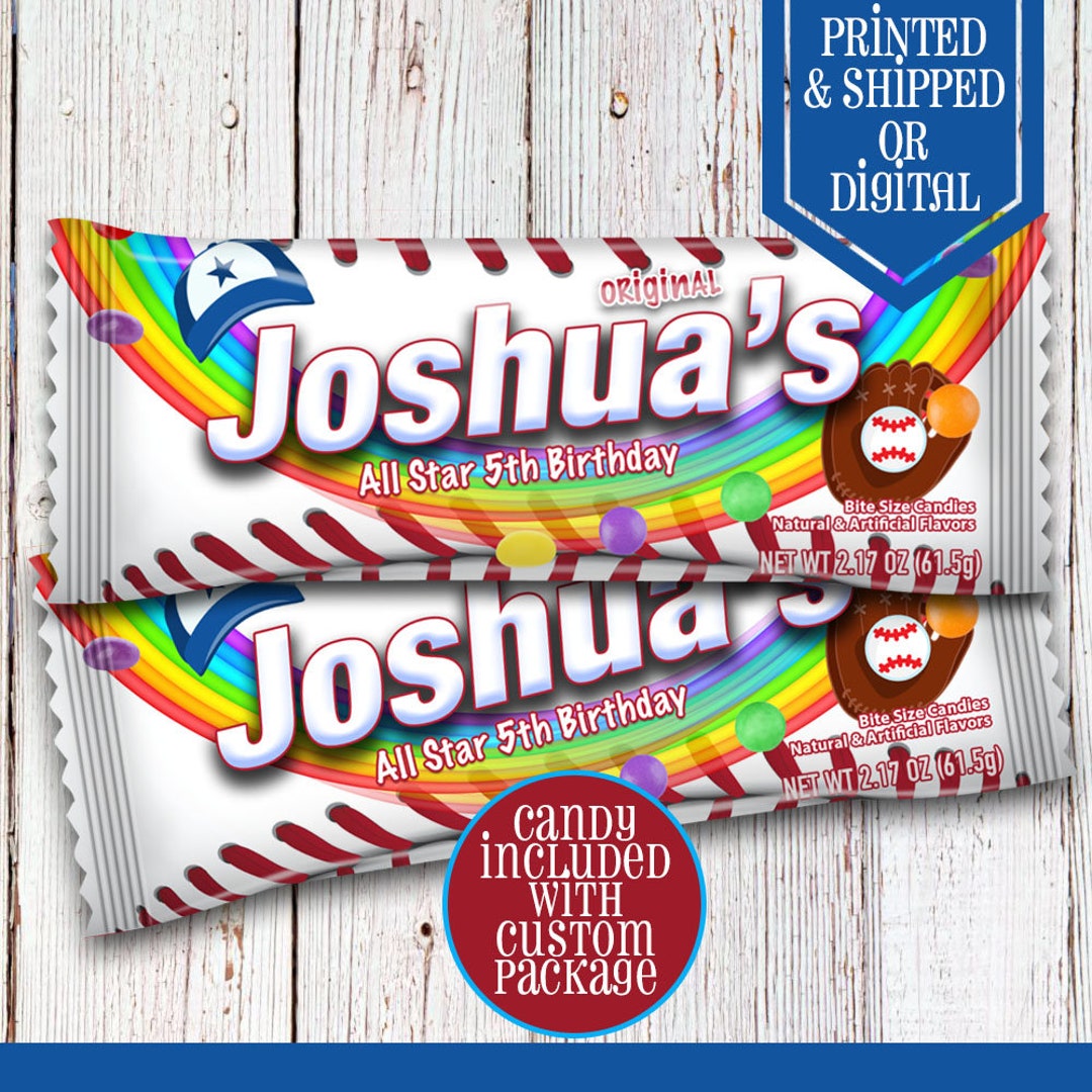 Baseball Rainbow Candies - Candy Label - Baseball Party - Baseball ...
