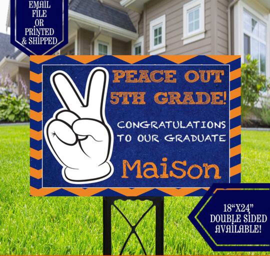 Middle School Yard Sign - Middle School Graduation - 5th Grade Grad ...