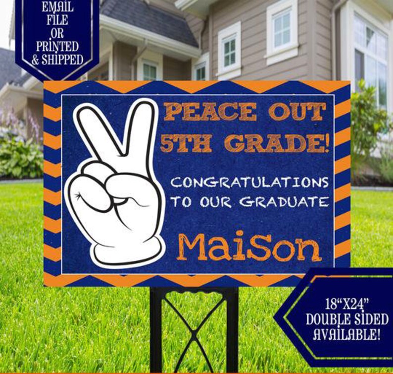 Middle School Yard Sign Middle School Graduation 5th Grade - Etsy