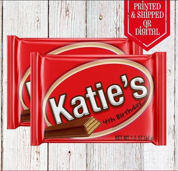 Custom Kit Kat Bar Candy Labels Custom Chocolate Favors - Etsy België