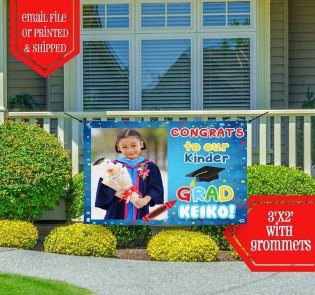 Kindergarten Grad Photo Outdoor Sign - Kindergarten Graduation ...