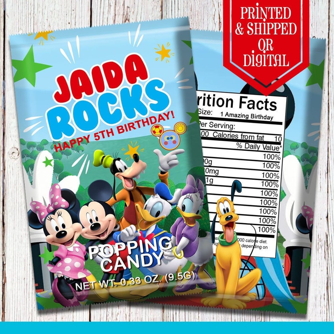 Mickey Mouse Clubhouse Popping Candy - Candy Labels - Mickey Mouse ...