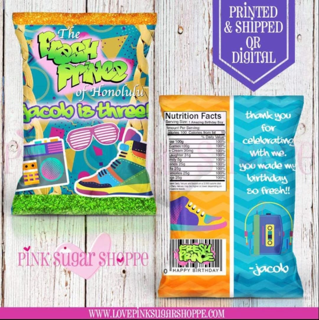 Fresh Prince Chip Bags - Chip Bags - Fresh Prince Party - Fresh Prince ...