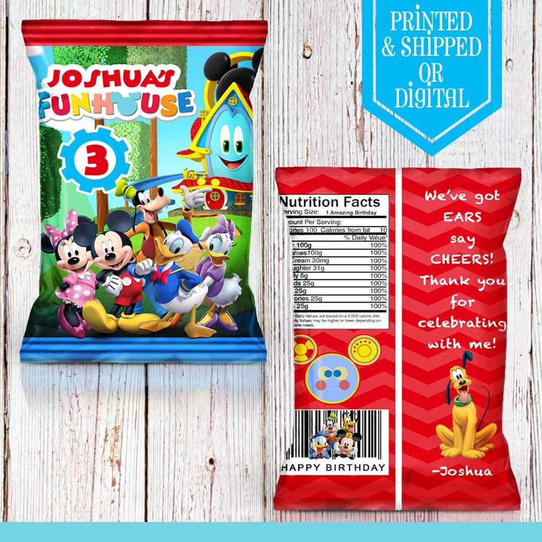 Mickey Clubhouse Chip Bags - Chip Bags - Mickey Party - Mickey Birthday ...