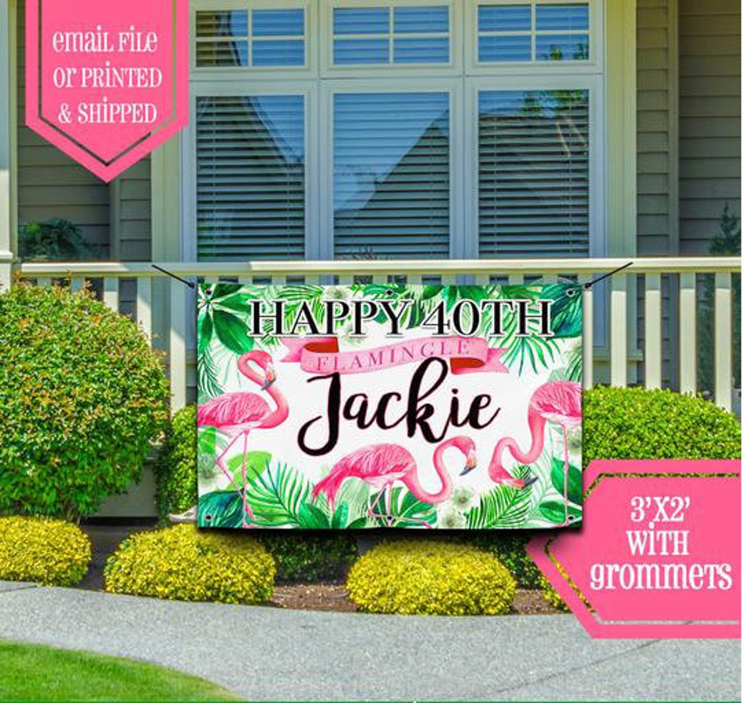 Flamingo Birthday Outdoor Sign - Birthday Sign - Birthday Party ...