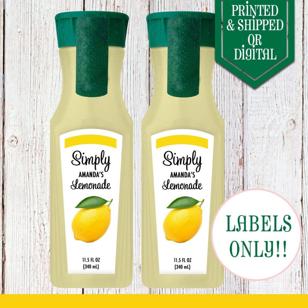 Custom Lemonade Label - Lemonade - Lemonade Favors - Lemonade Party ...