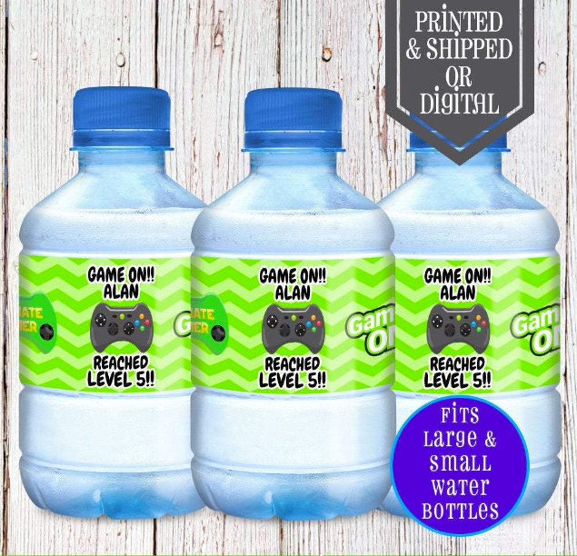 Gamer Water Bottle Labels Chip Bags Video Game Party | Etsy