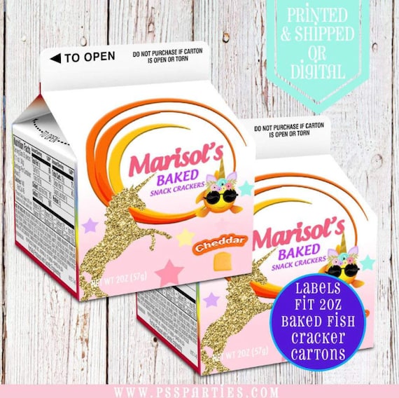 Unicorn Goldfish Crackers Carton Labels Goldfish Crackers - Etsy