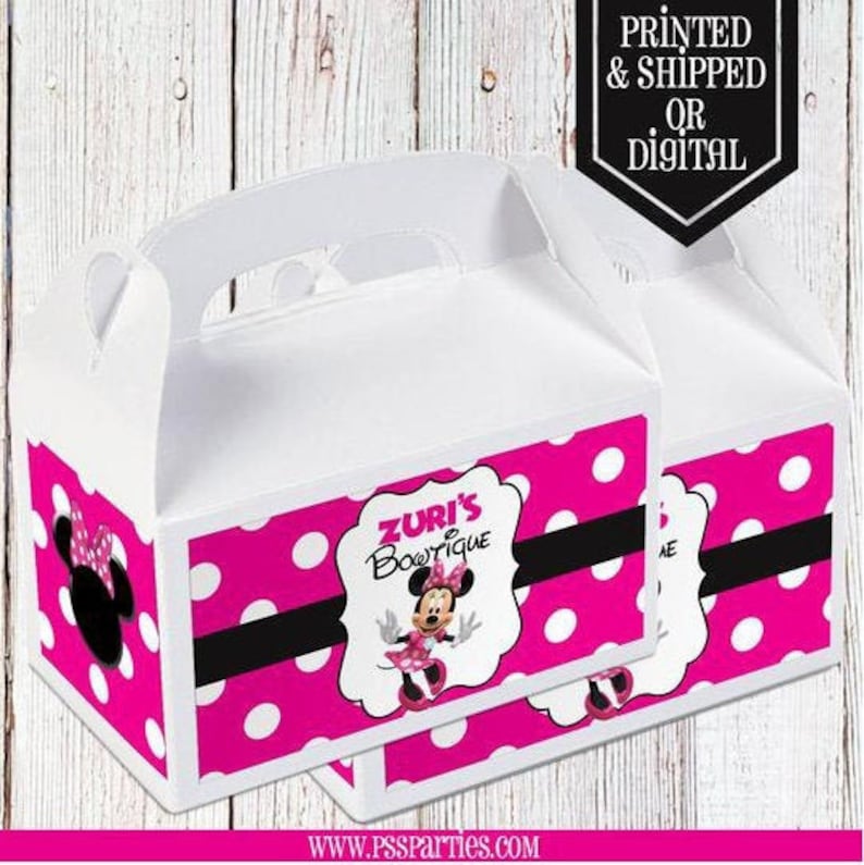 Minnie Mouse Favor Box Gable Box Minnie Mouse Party | Etsy