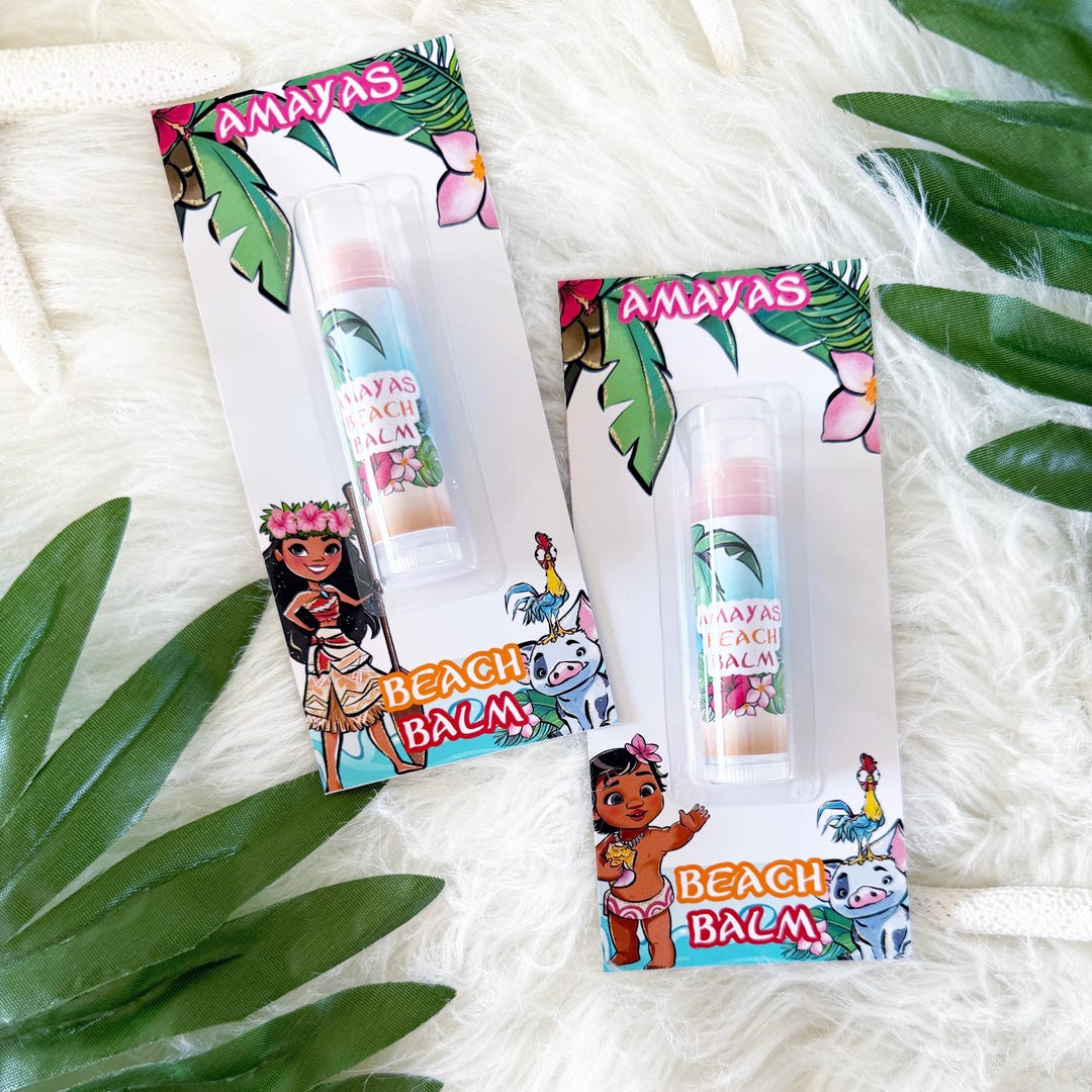 Moana Lip Balm Party Favors - Lip Balm - Moana Party - Moana Birthday ...