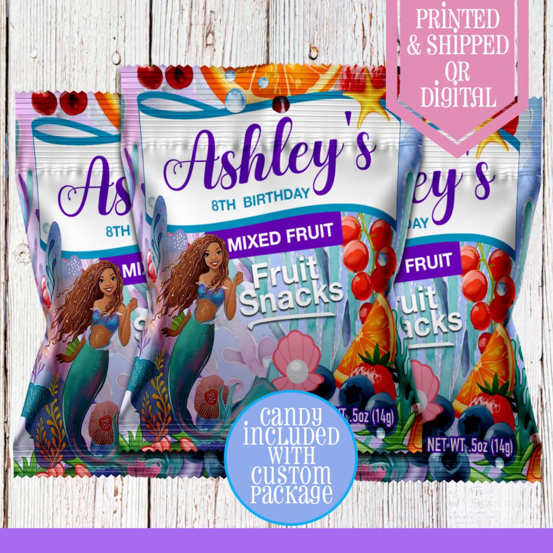The Little Mermaid Fruit Snacks - Fruit Snacks - Little Mermaid Party ...