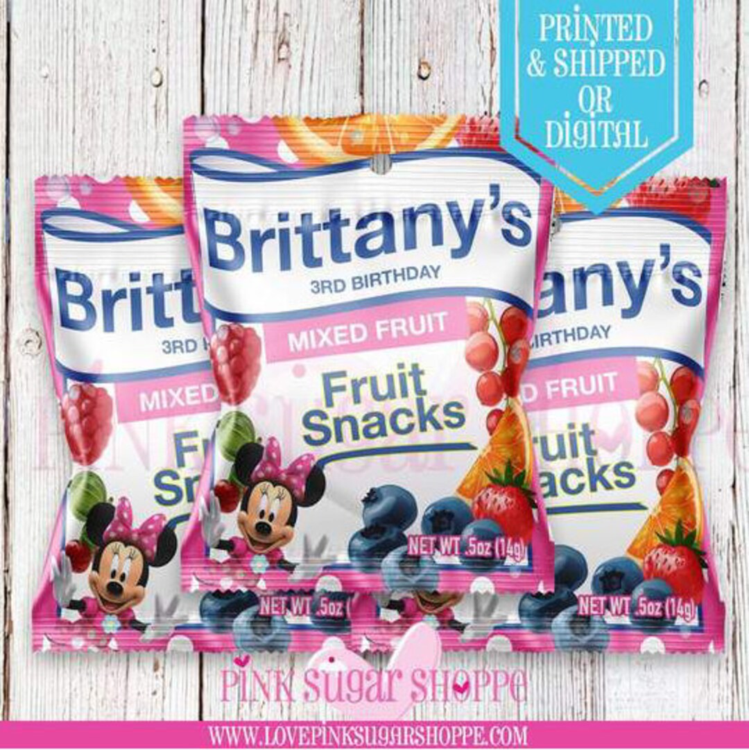 Minnie Mouse Fruit Snacks - Fruit Snacks - Minnie Mouse Party - Minnie ...