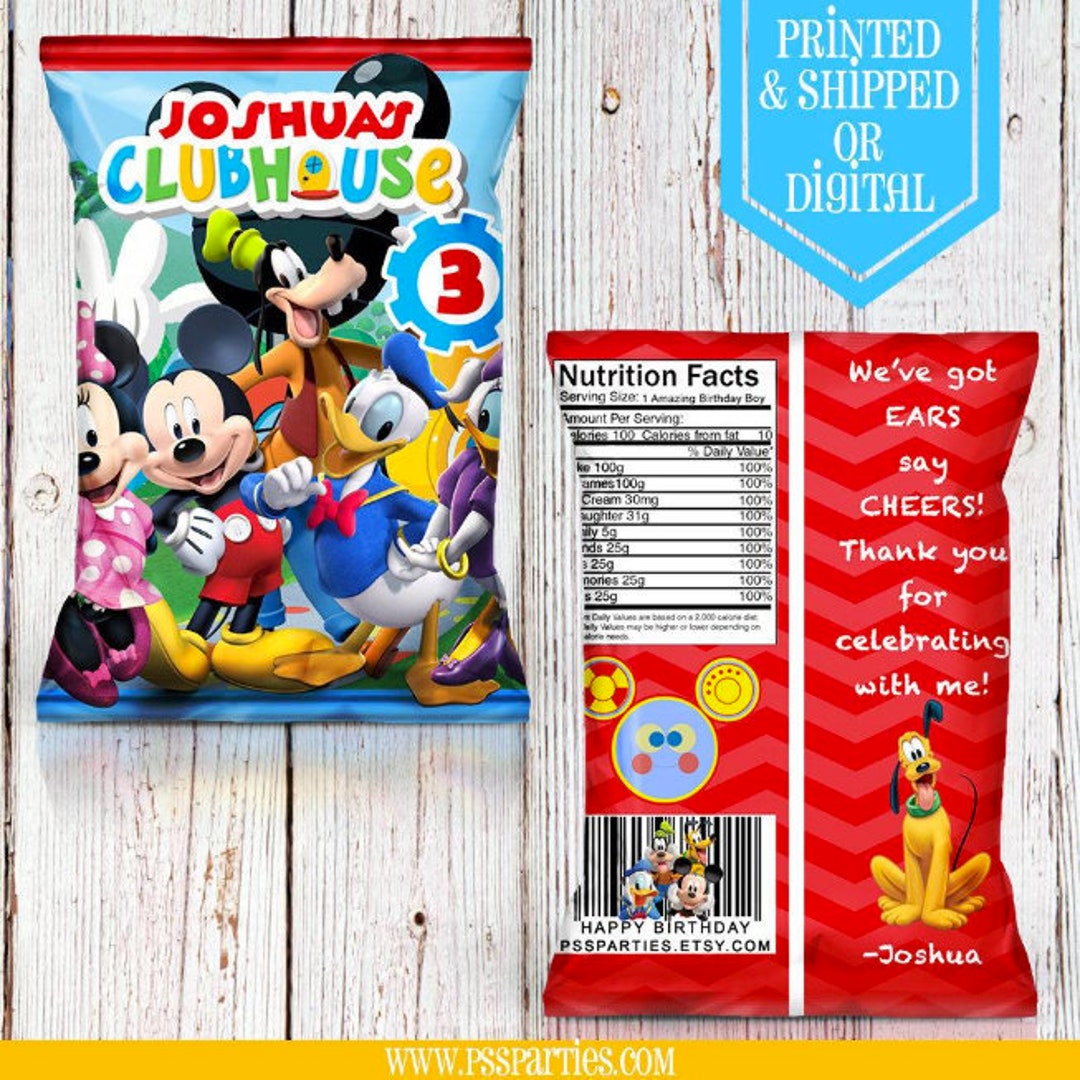 Mickey Clubhouse Chip Bags - Chip Bags - Mickey Party - Mickey Birthday ...
