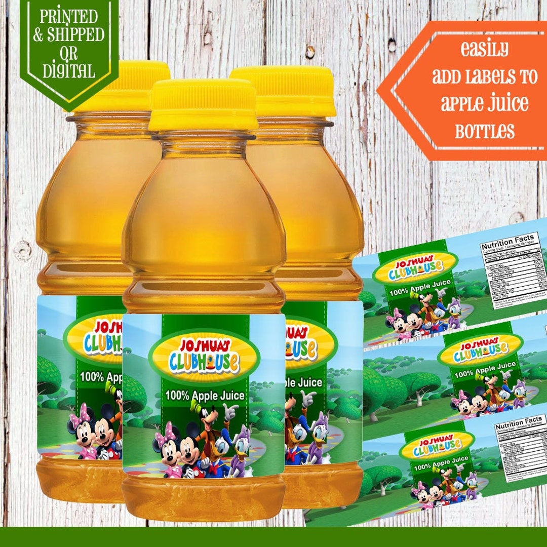 Mickey Mouse Clubhouse Apple Juice Labels - Juice Labels - Mickey Mouse ...