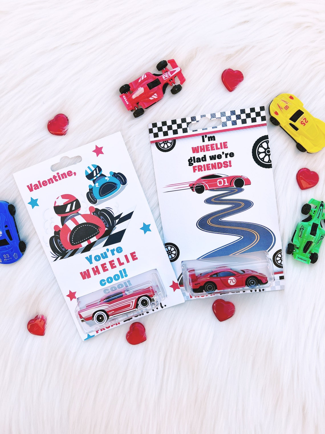 Race Car Valentines Day Card Kids Valentine Wheelie | Etsy