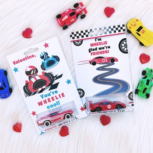 Race Car Valentines Day Card - Kids Valentine - Wheelie - Racing - Boy ...