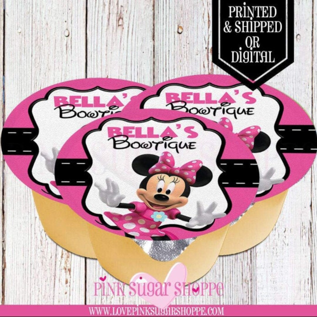 Minnie Mouse Applesauce/jello Labels - Applesauce Labels - Minnie Mouse ...