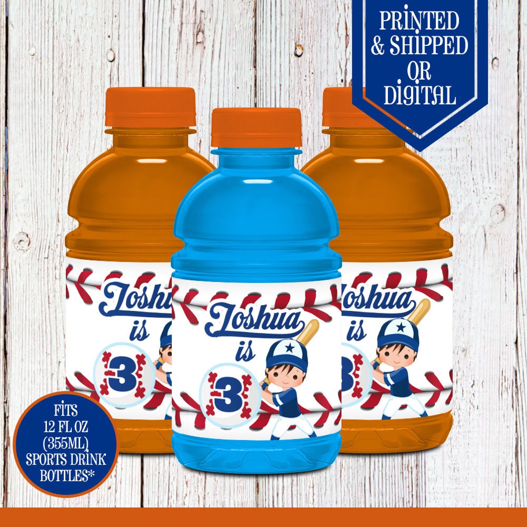 Baseball Boy Bottle Labels - Drink Labels - Baseball Party - Baseball ...
