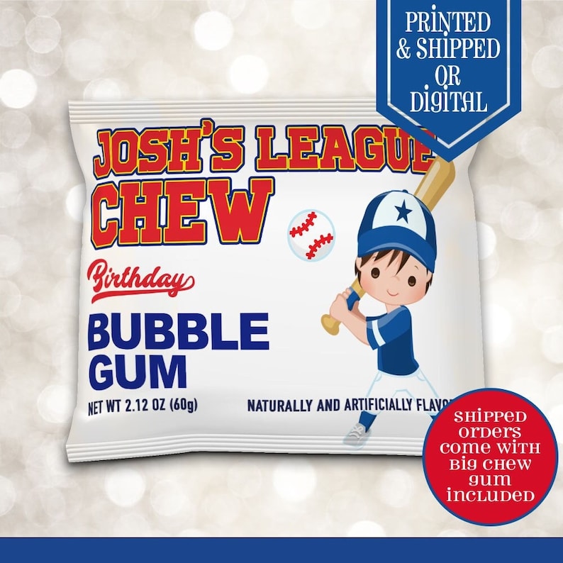 Baseball Chewing Gum Baseball Baseball Party Baseball - Etsy