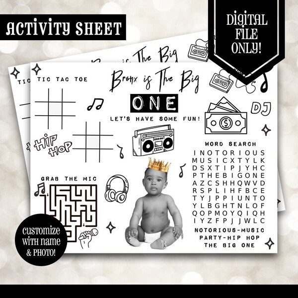 Notorious One Birthday Coloring - Etsy