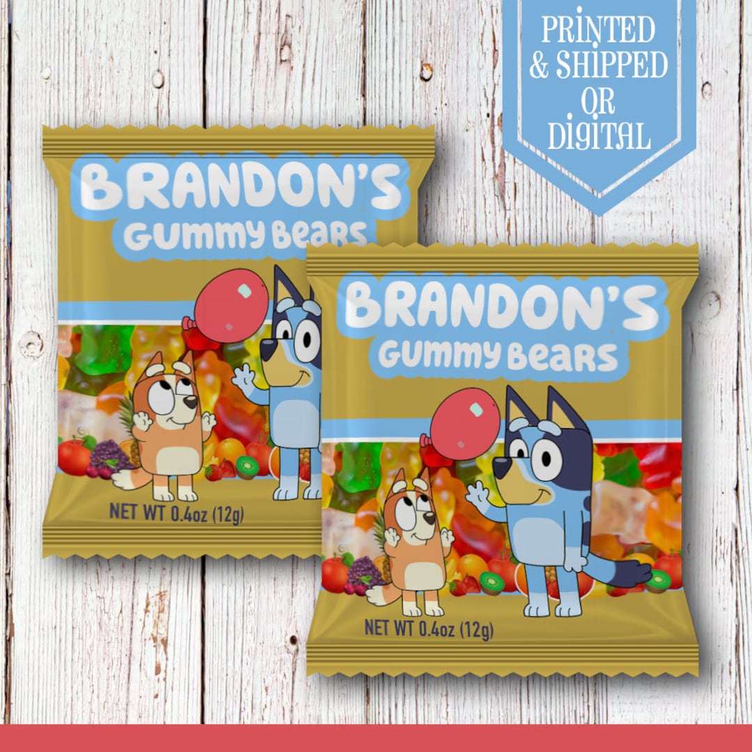 Bluey Gummy Bear Favors Fruit Snack Bluey Party Bluey Birthday Bluey ...