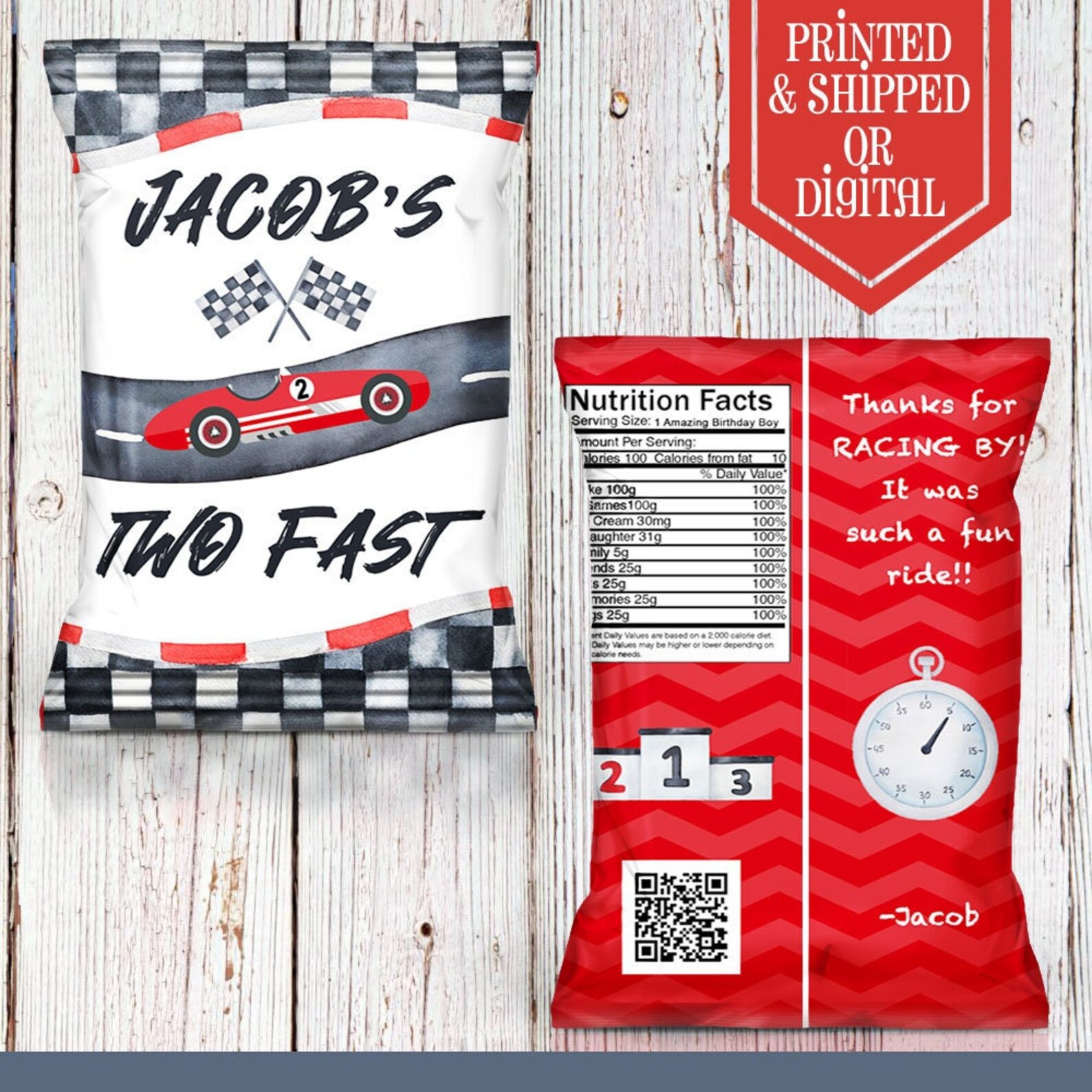 Two Fast Chip Bags - Chip Bags - Two Fast Party - Two Fast Birthday ...