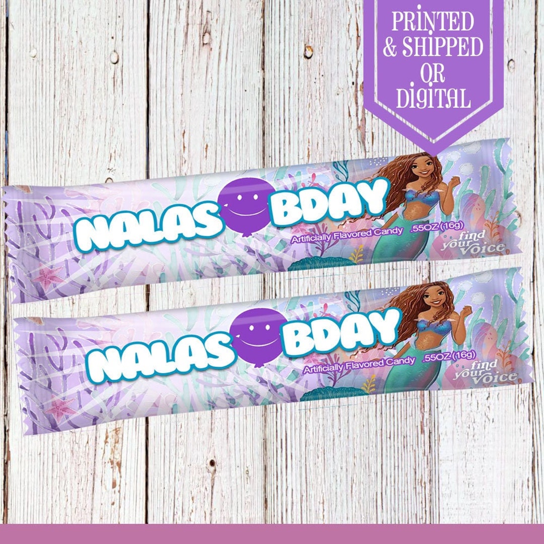 The Little Mermaid Party Taffy Favors - Little Mermaid Labels - Little ...