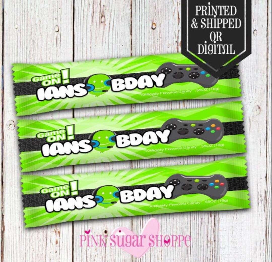 Gamer Party Taffy Favors - Gamer Labels - Gamer Party - Video Game ...